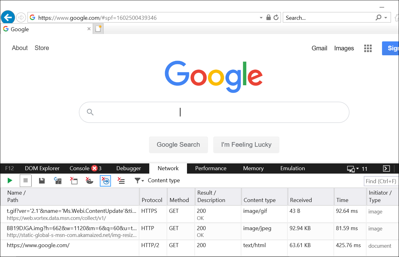How to capture an internet browser HAR Log