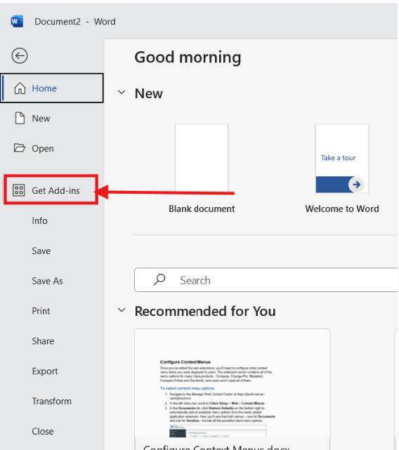 Litera Compare O365 – Litera Compare O365 Integration with Microsoft Word