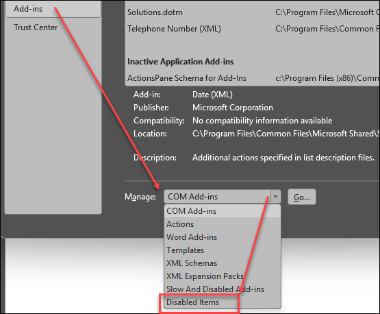 Litera Add-in Not Showing In Microsoft Word - Check for Disabled Items