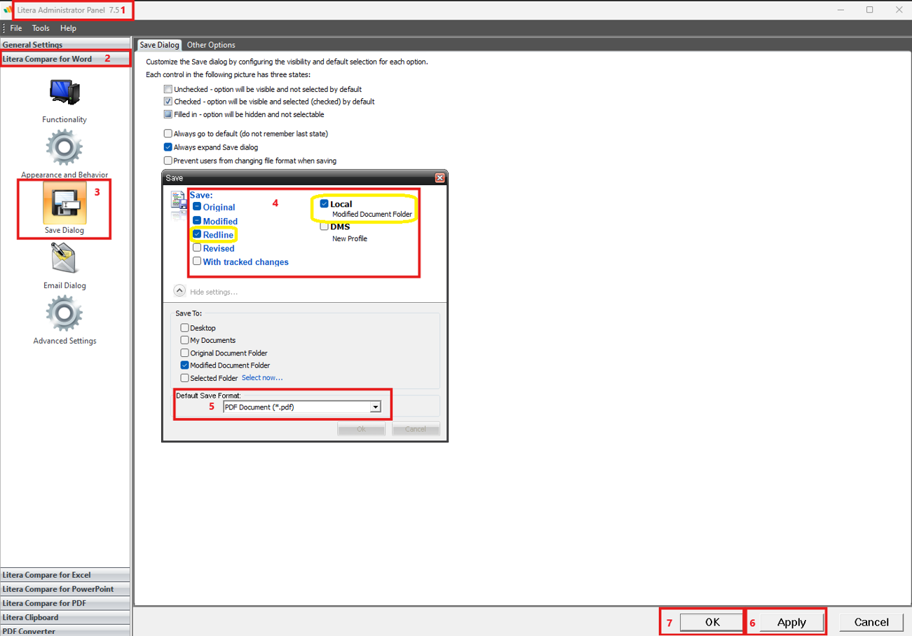 How to set default save format as PDF for local files from Litera ...