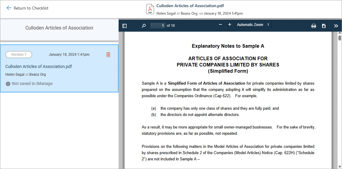 Reviewing and comparing documents