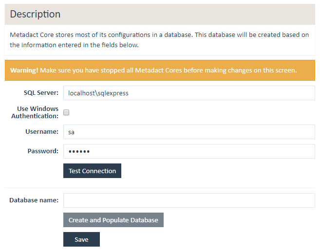 Fix Unresponsive Test Connection Button in Metadact Server Web Console