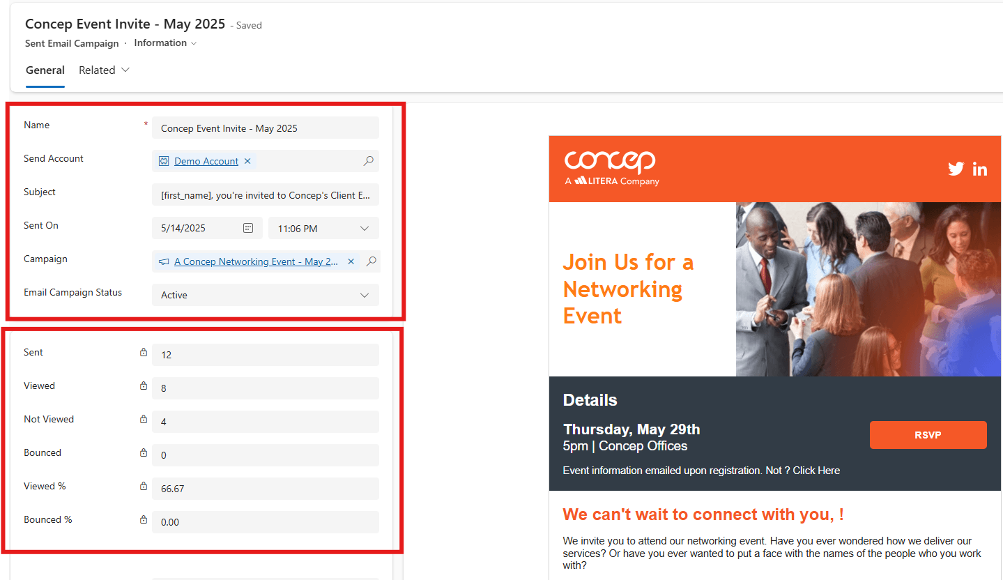View Sent Email Campaigns in Dynamics CRM