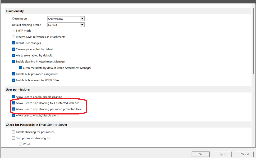 Information Rights Management email cleaning with Metadact