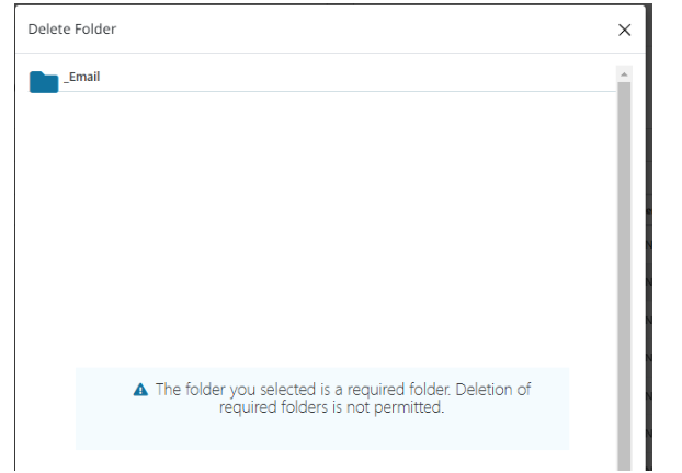 Delete a Folder Marked as Required