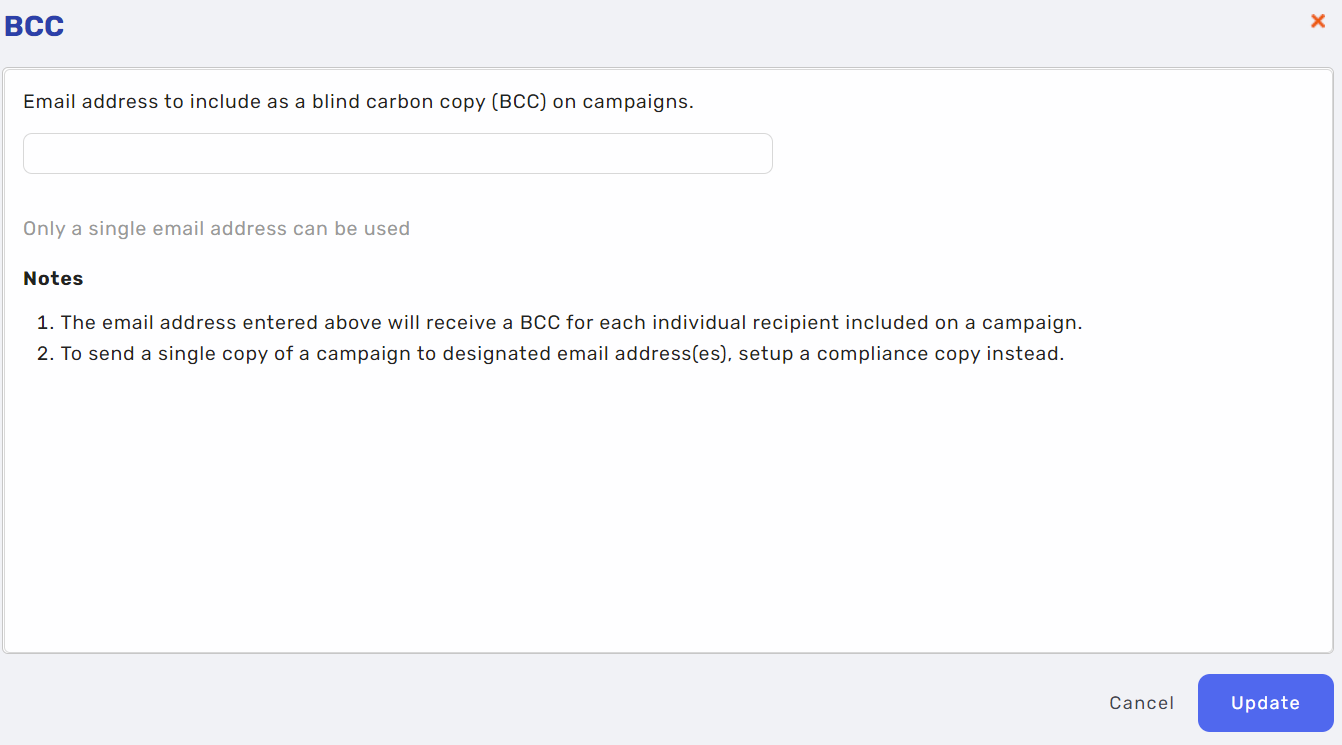 Using CC and BCC in Concep Send