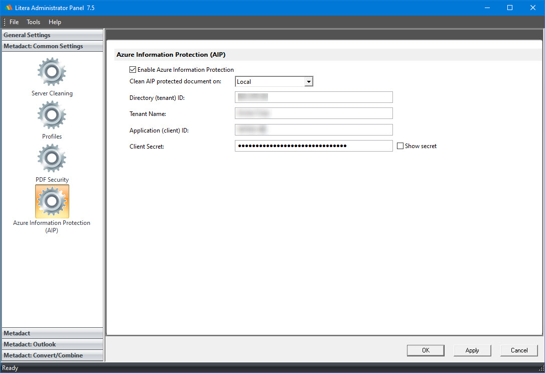 Configuring Metadact for Azure Information Protection (AIP)