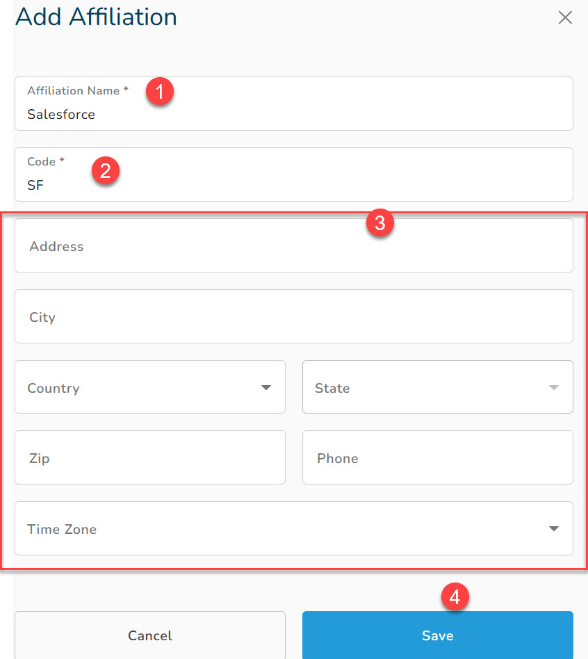 Adding Affiliations to CEManager