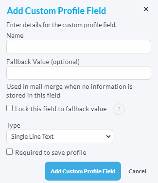 Manage Custom Profile Fields in Concep