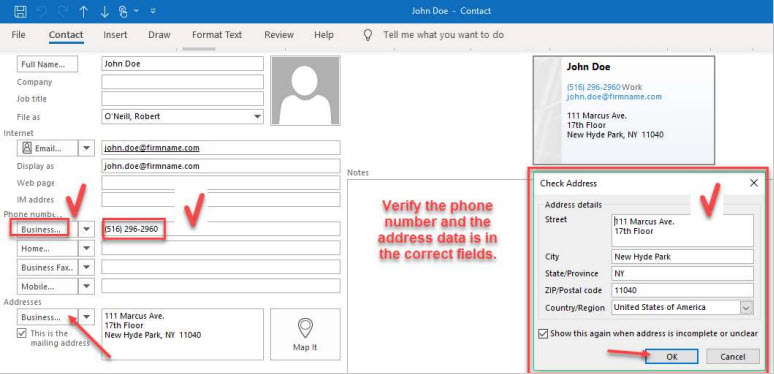 Importing Outlook Contacts from an Excel Spreadsheet