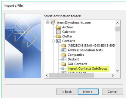 Importing Outlook Contacts from an Excel Spreadsheet