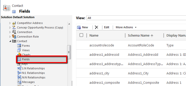 Locate Contact Field Names for Preference Manager Setup