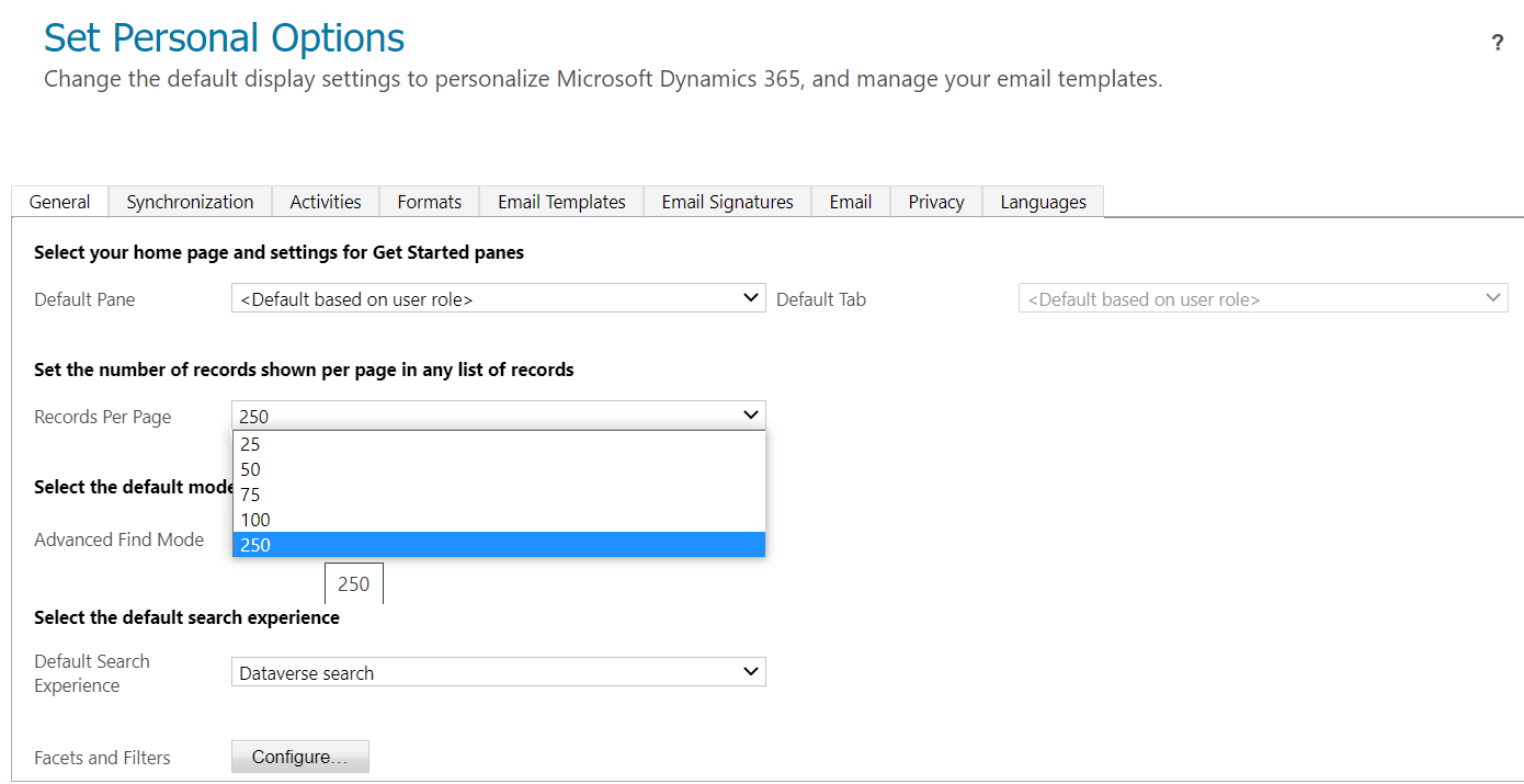 Increase Records Per Page in Dynamics