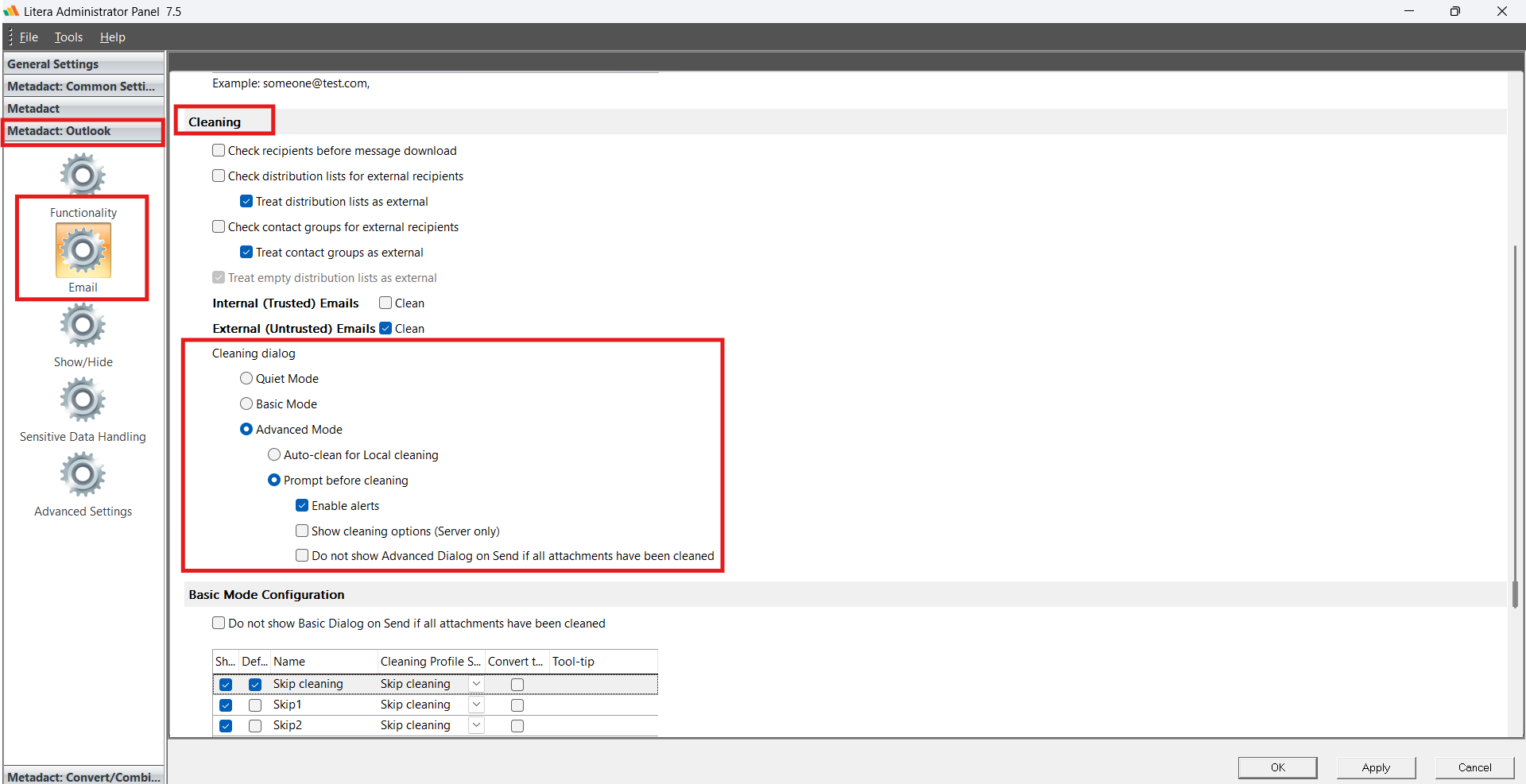 Understanding Metadact Outlook Cleaning Modes: Silent, Basic, and Advanced