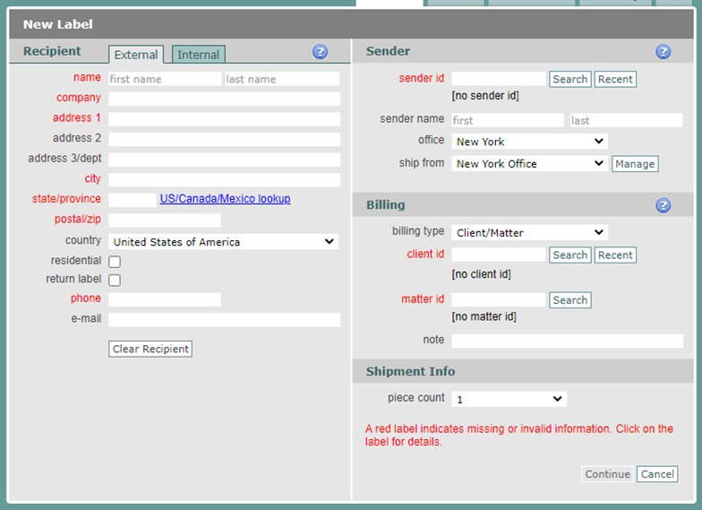 Shipping Voucher Quick Reference