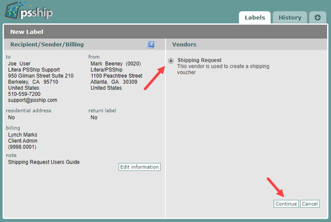 Shipping Voucher Quick Reference