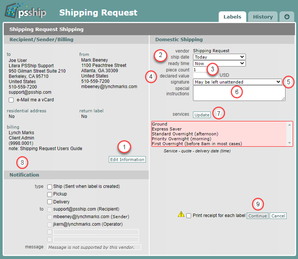 Shipping Voucher Quick Reference