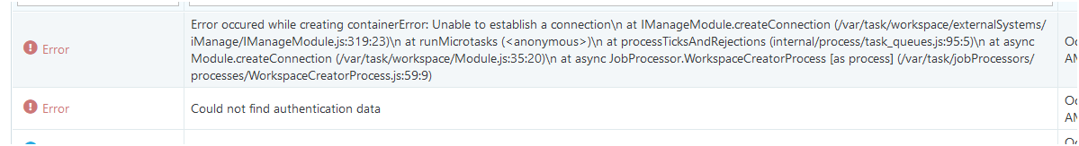 Resolve Authentication Errors When CAM Fails to Connect to iManage