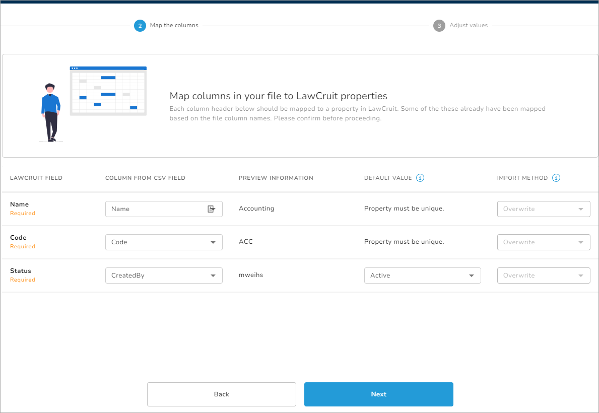 Import Bulk Data to LawCruit 2.0 Using a CSV File