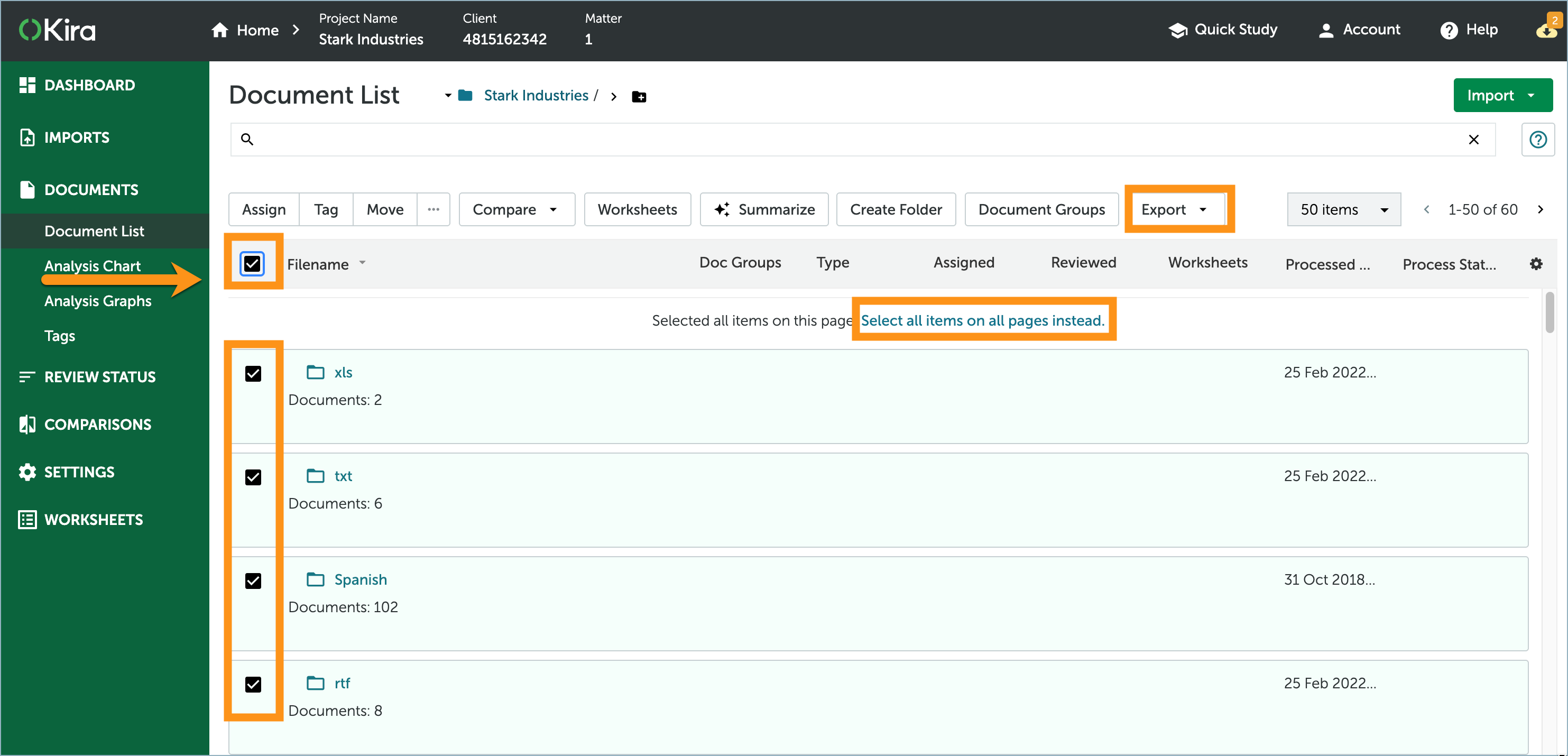 How do I export summaries?