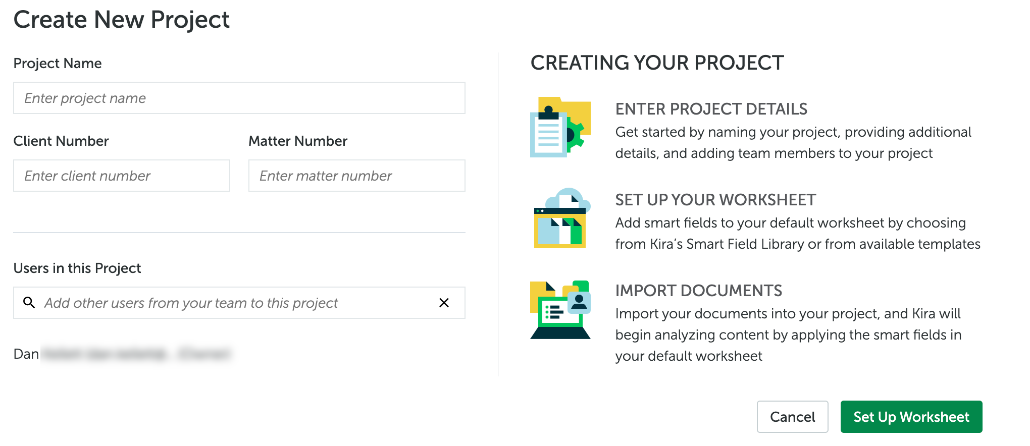 How to create a new project