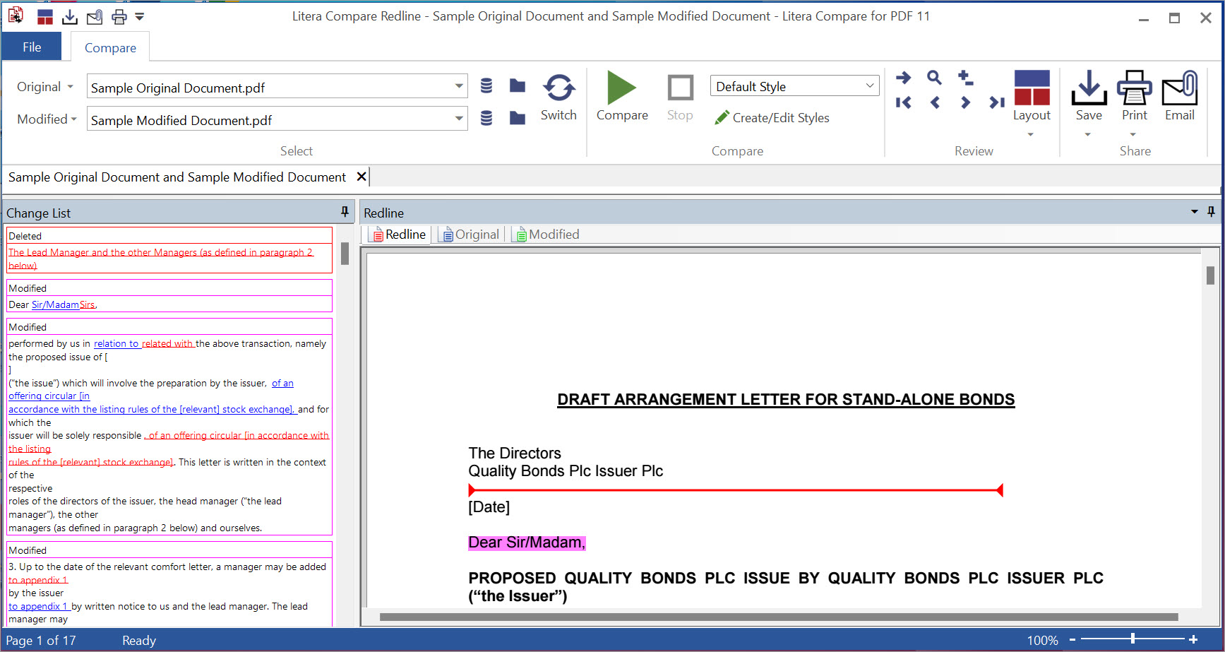 Litera Compare for PDF Quick Reference