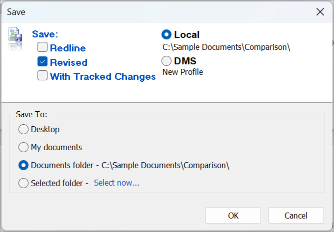 Sharing comparisons in Litera Compare for Word