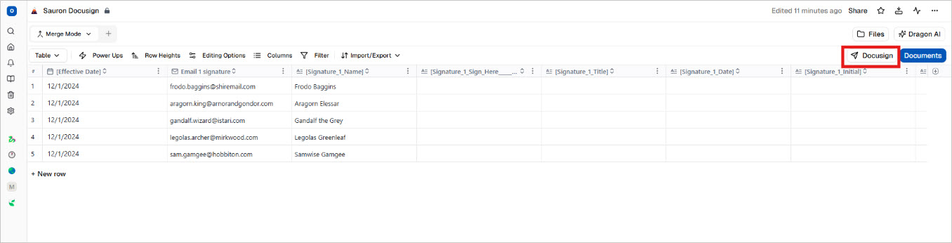 Creating Docusign envelopes in your Document generation workflow