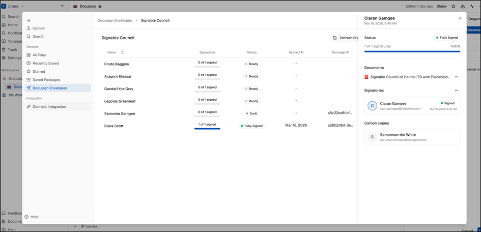 Managing and Sending Docusign Envelopes